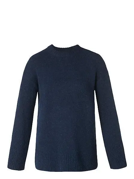 Sweaty Betty Alpine Crew Neck Wool-blend Jumper - Navy Blue
