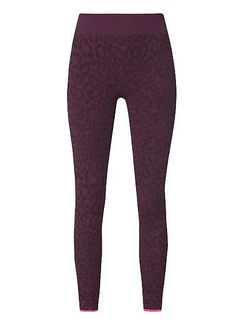 Sweaty Betty Animal Base Layer Leggings - Purple Leo Jacquard