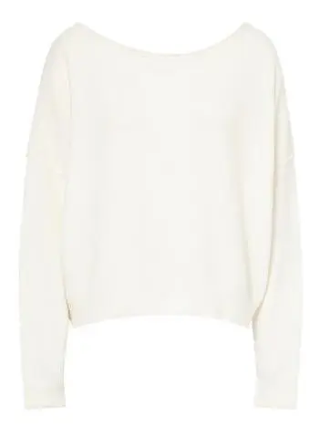 Free People Round-neck Wool-blend Jumper - White Combo