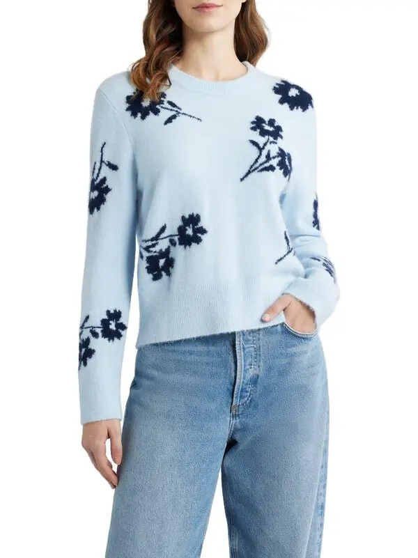 Rails Anise Floral Crewneck Sweater - Winter Blue Floral