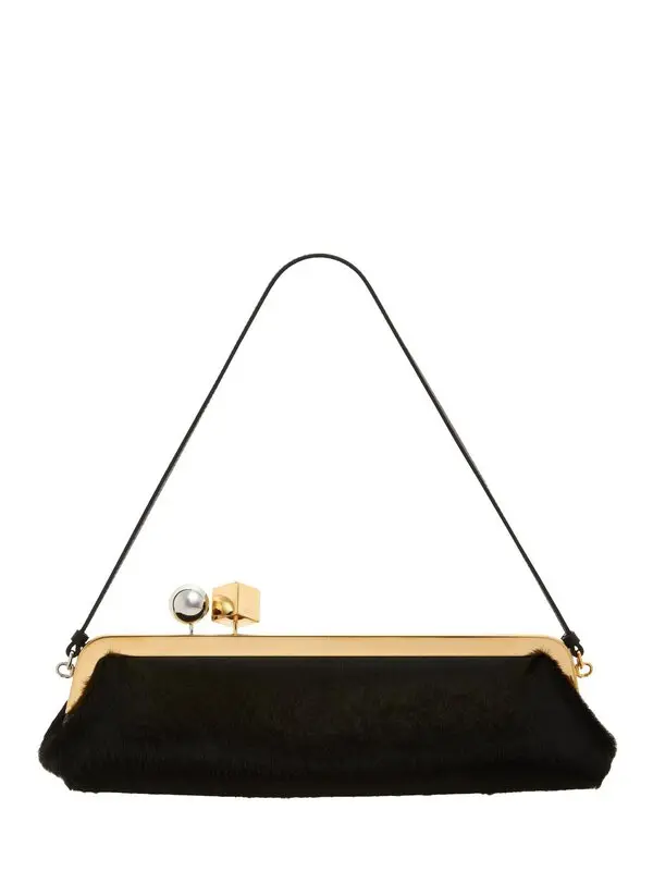 Jacquemus La Pochette The Salon Calf Hair Shoulder Bag - Black
