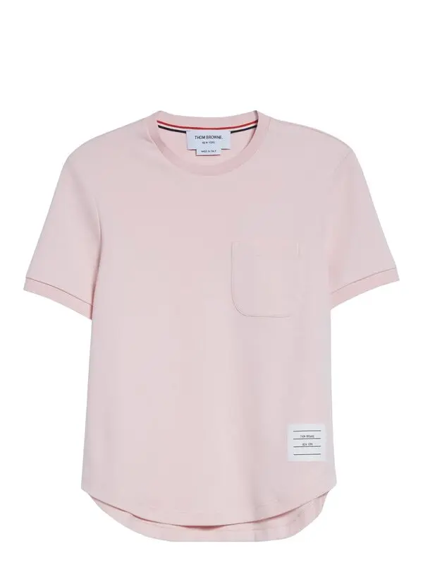 Thom Browne Milano Cotton Pocket T-shirt - Light Pink