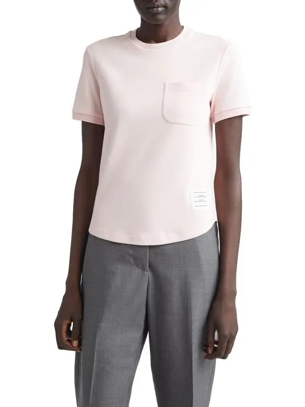 Thom Browne Milano Cotton Pocket T-shirt - Light Pink
