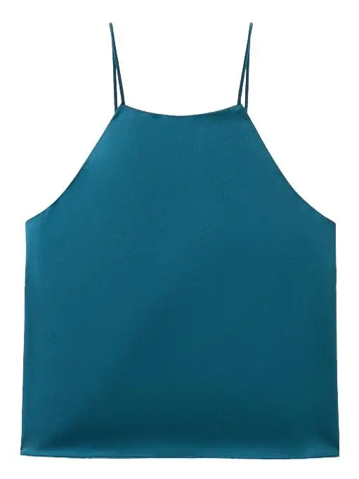 Mango Satin Camisole - Navy