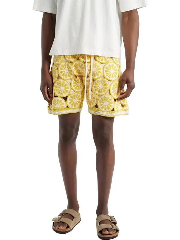 MAVRANS Lemon Crochet Organic Cotton Shorts - Yellow