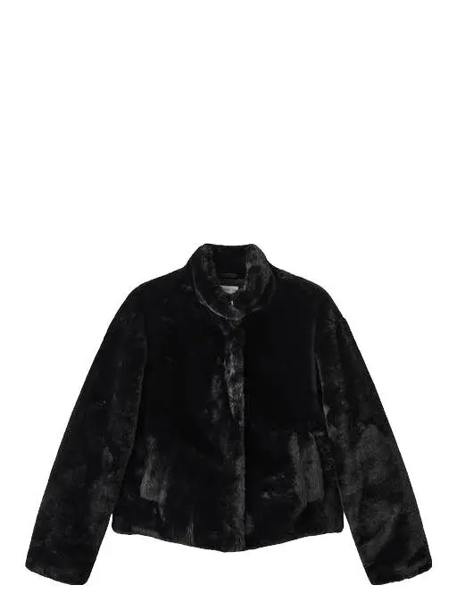 Mango Faux Fur Coat - Black