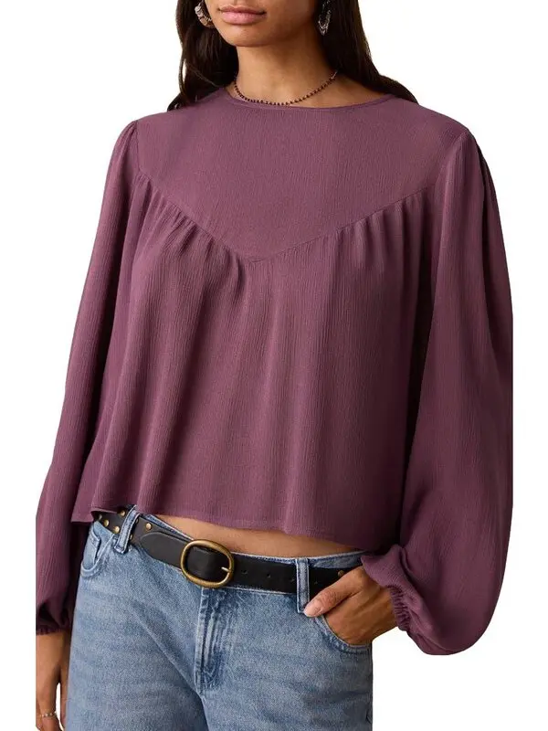 Mango Blouson Sleeve Shirt - Purple