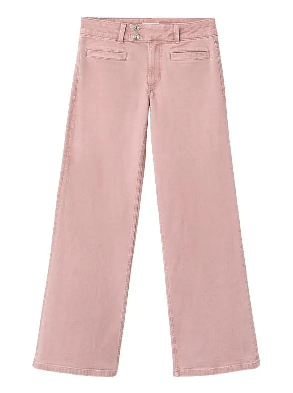 Mango Low Rise Straight Leg Jeans - Pastel Pink