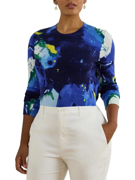 Ralph Lauren Floral Cotton-blend Sweater - Blue Multi