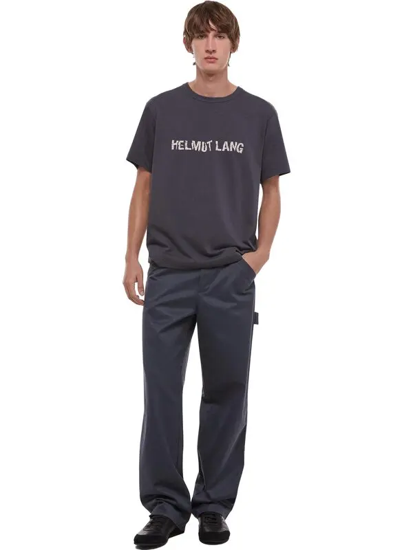 Helmut Lang Crumpled Logo Tee - Slate Blue