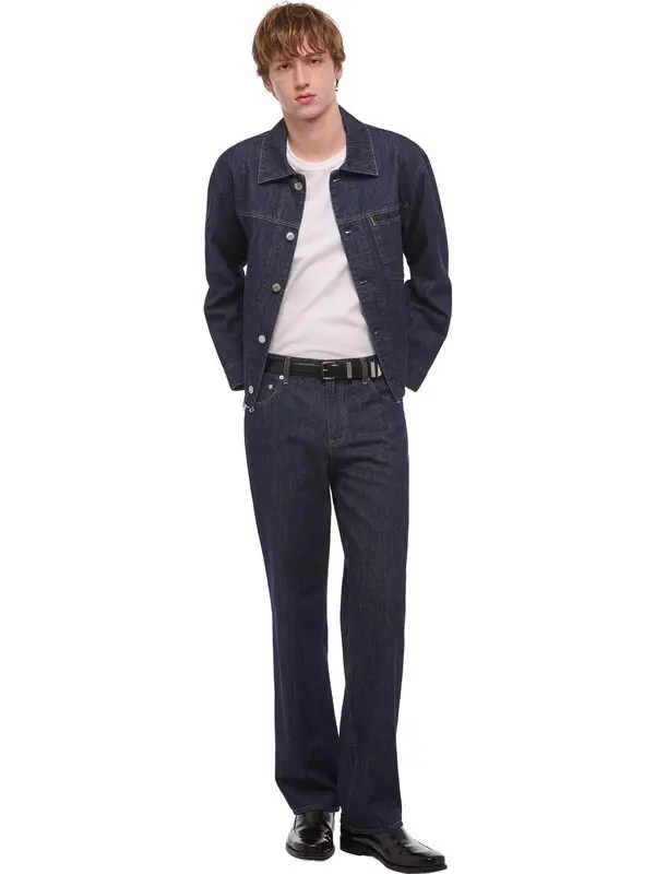 Helmut Lang Cropped Denim Trucker Jacket - Rinsed Indigo