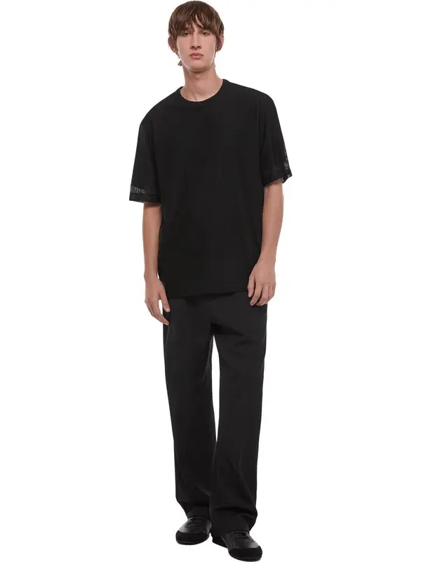 Helmut Lang Mesh Layered Tee - Black