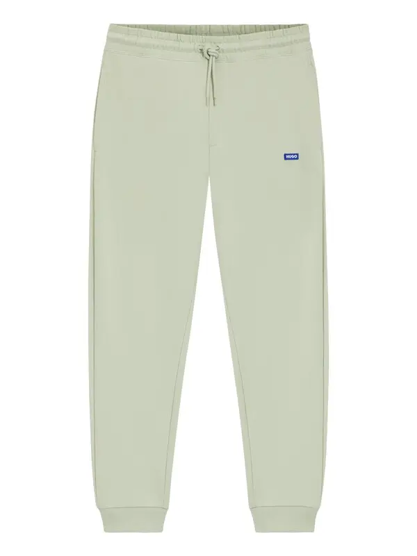 Hugo Cotton-terry Sweatpants With Logo Patch - Light Green