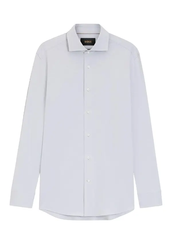 BOSS Slim-fit Shirt In A Wrinkle-resistant Cotton Blend - Silver