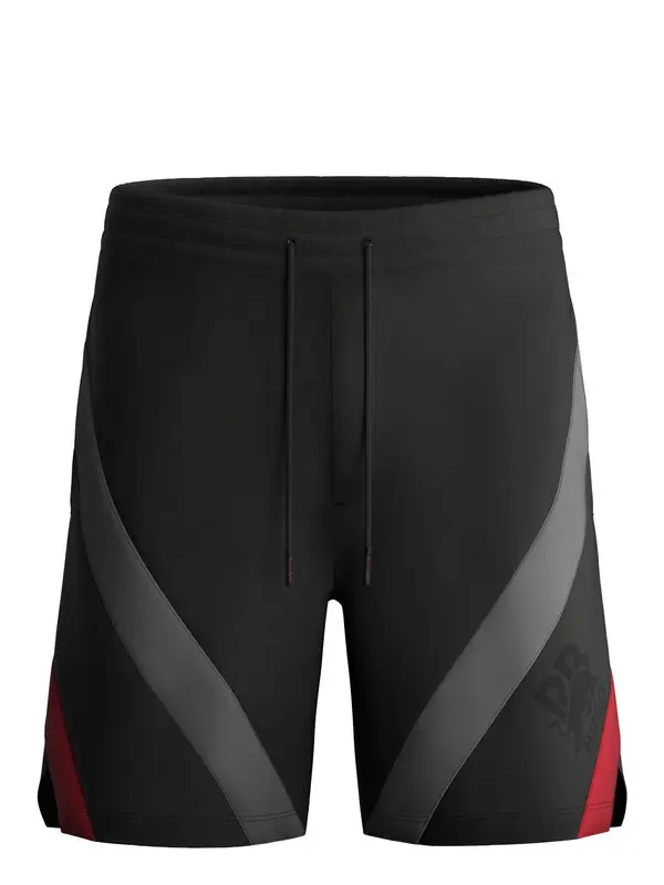 Hugo X Rb Oversize-fit Shorts With Bull Motif - Black