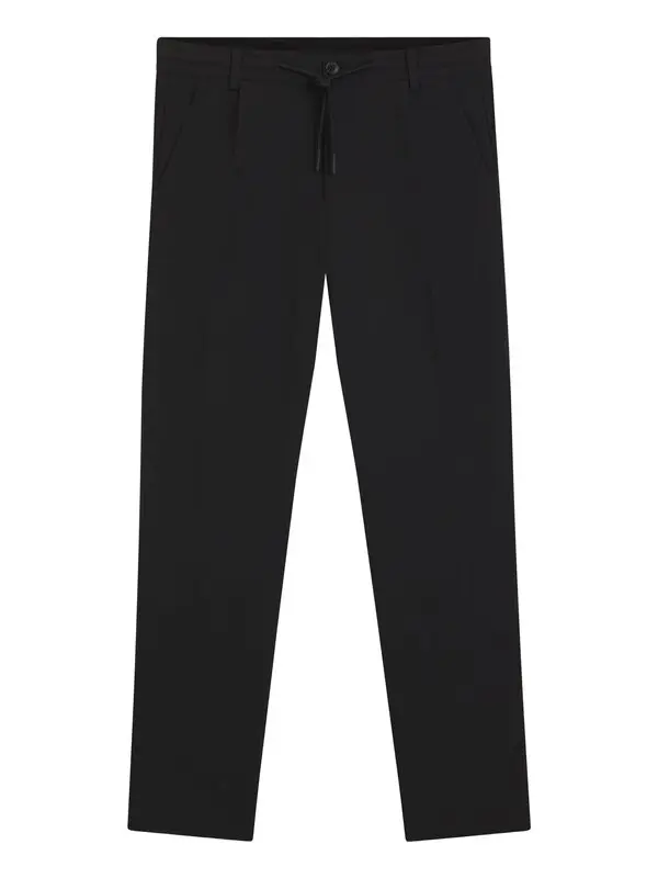 Hugo Performance-stretch Modern-fit Trousers In Ottoman Fabric - Black