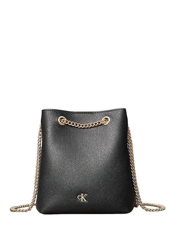Calvin Klein Minimal Monogram Bucket Bag - Black