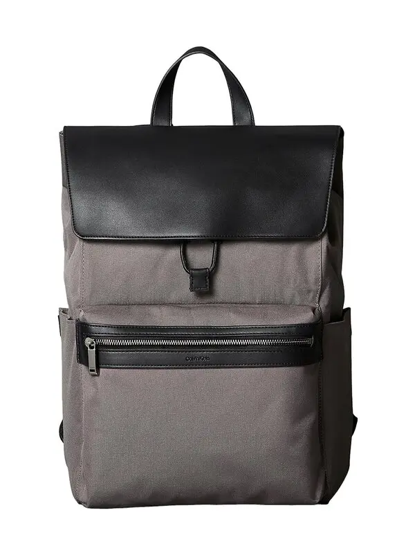 Calvin Klein Structured Flap Backpack - Granite Gray