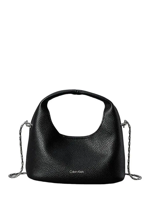 Calvin Klein Pebble Grain Small Slouchy Bag - Black