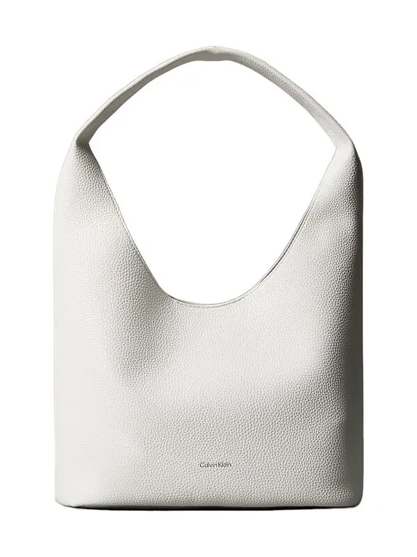 Calvin Klein Pebble Grain Slouchy Bag - White Alyssum