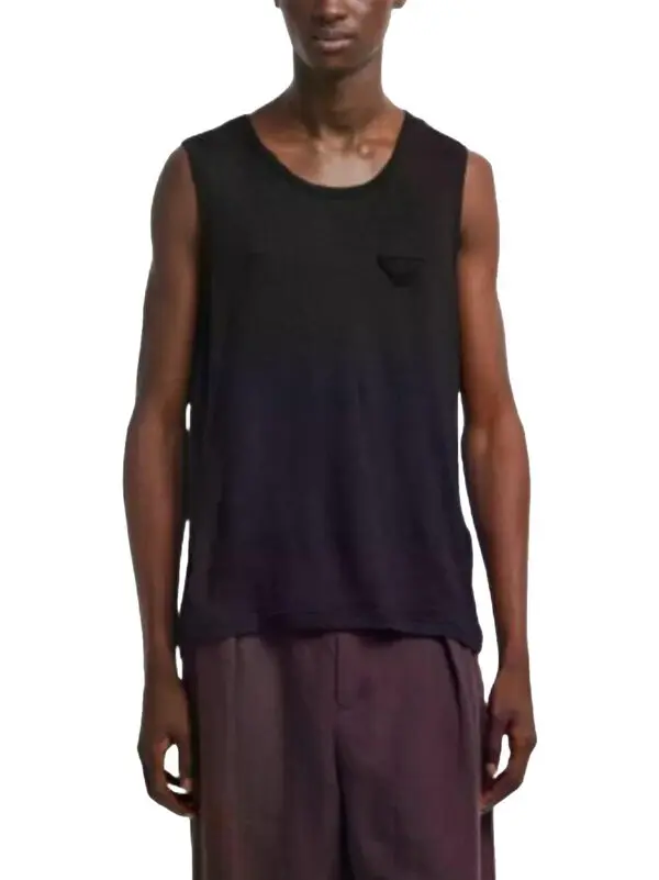 Emporio Armani Appliqué Sleeveless Top - Black