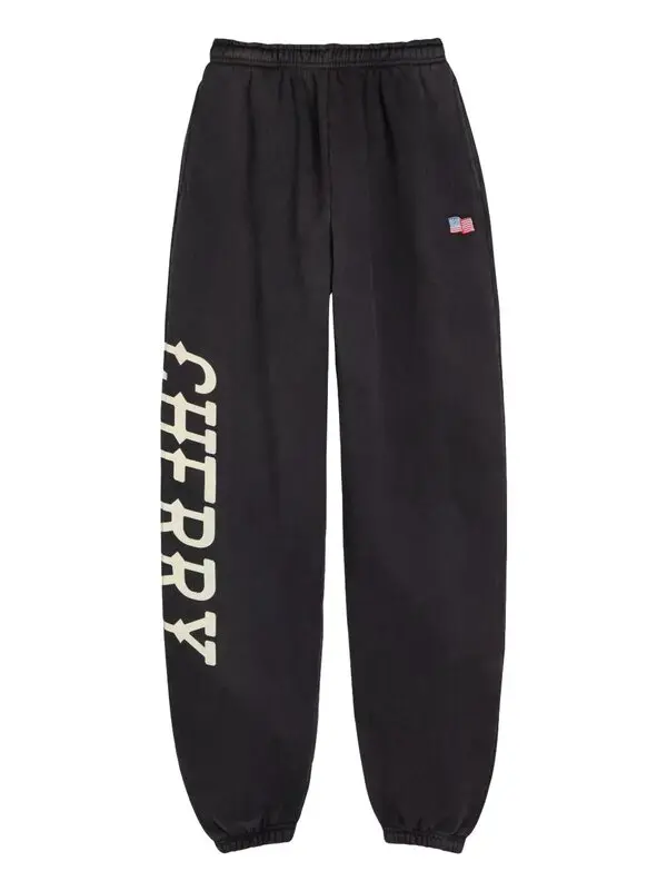 CHERRY LA Hollywood Logo Flag Trousers - Black