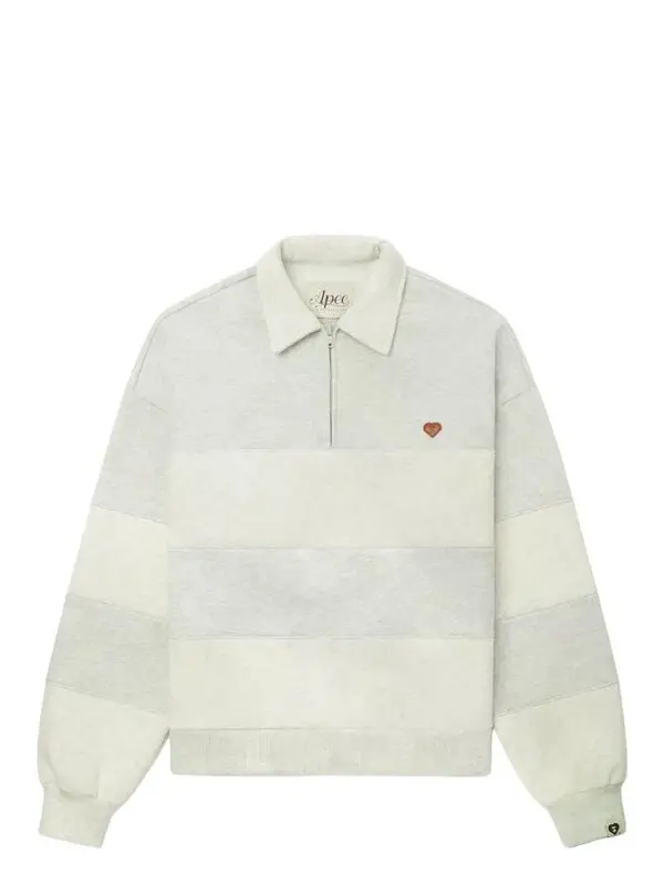 APEE™ BY *A BATHING APE® Striped Zip Polo Shirt - Grey