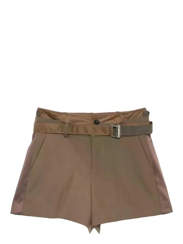 Sacai Belted Shorts - Brown