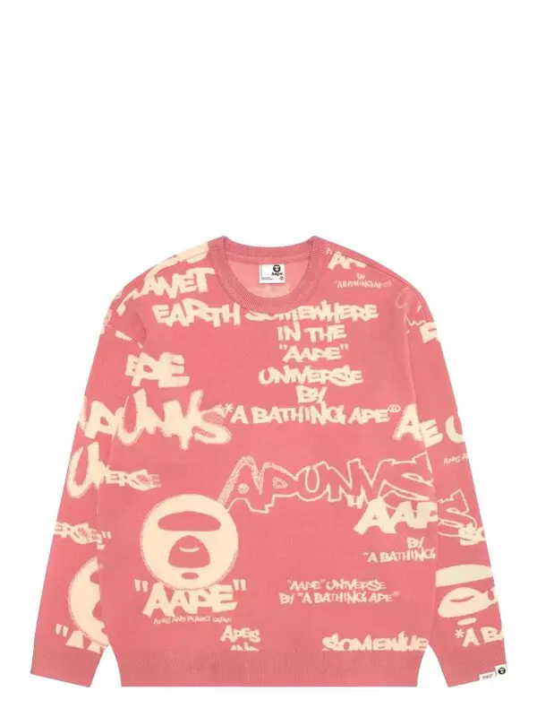 AAPE BY *A BATHING APE® Logo Crew-neck Sweater - Pink
