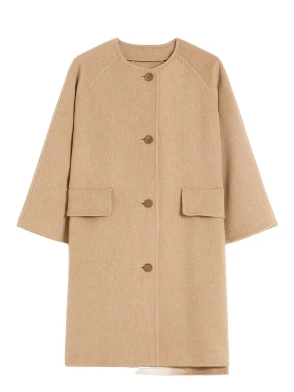 Max Mara Camel Broadcloth Coat - Hazelnut Brown