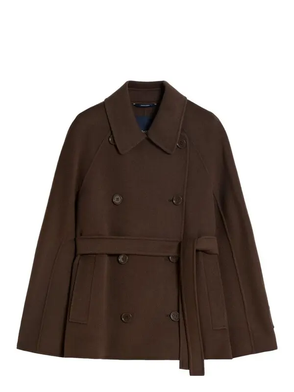 Max Mara Double-breasted Pure Wool Coat - Chocolate