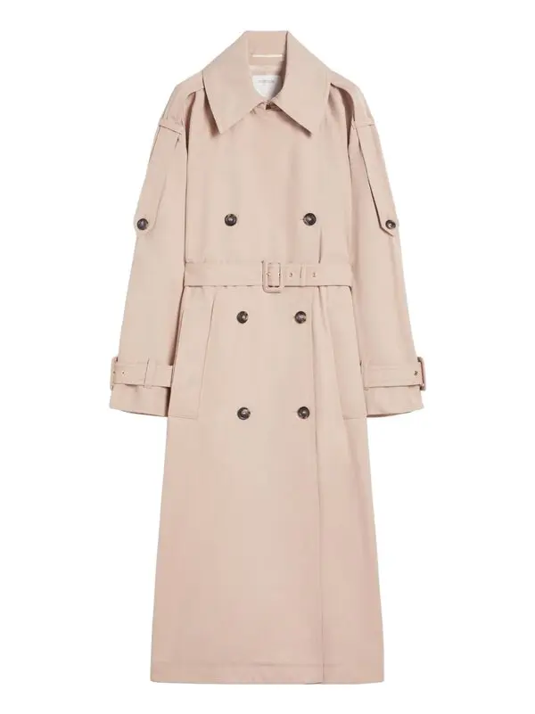 Max Mara Long Water-repellent Twill Trench Coat - Beige