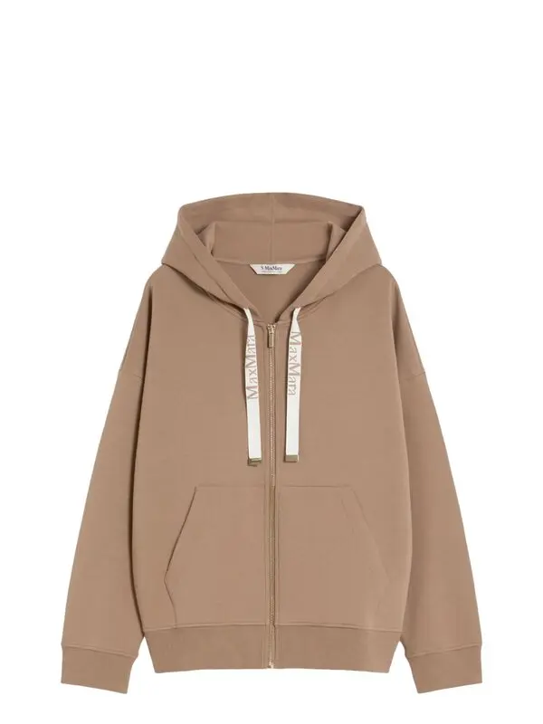 Max Mara Technical Jersey Zip-up Sweatshirt - Camel