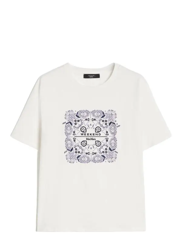 Max Mara Print And Embroidery-adorned Cotton T-shirt - White