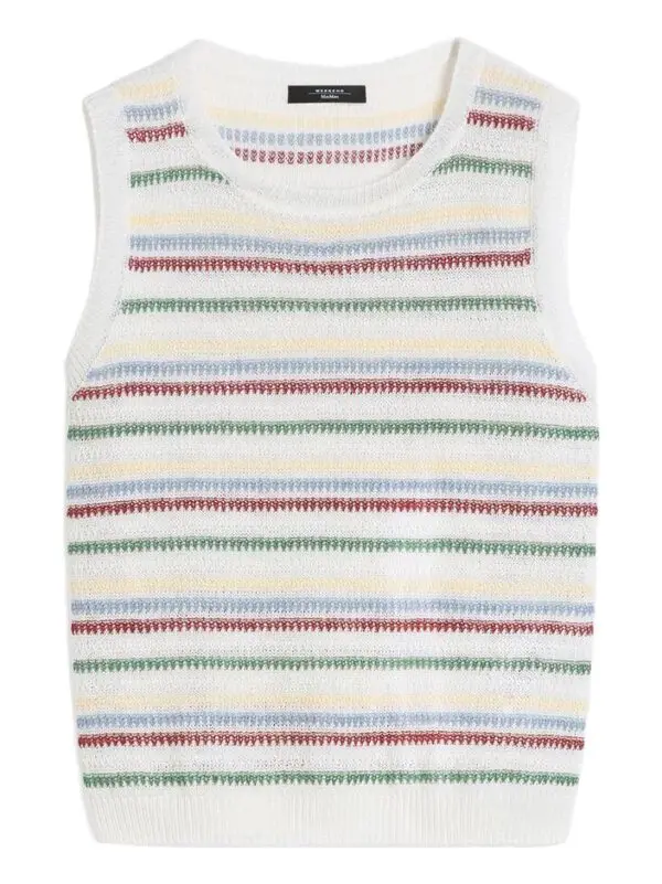 Max Mara Linen Yarn Waistcoat - Multicolour