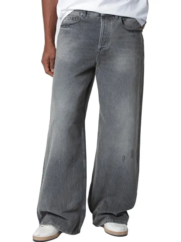 GOLDEN GOOSE Wide Leg Washed Jeans - Grey