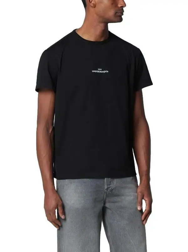 MAISON MARGIELA T-shirt With Distorted Logo - Black