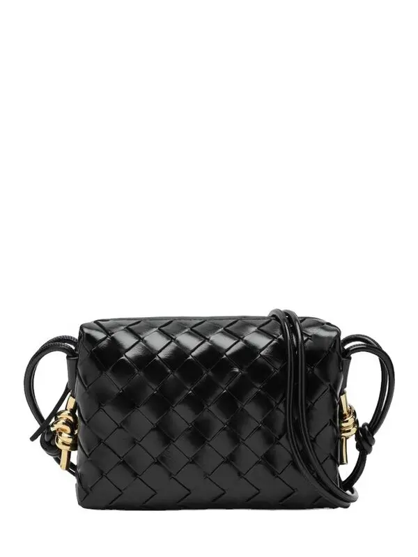 Bottega Veneta Mini Loop Metal Knot Bag - Black