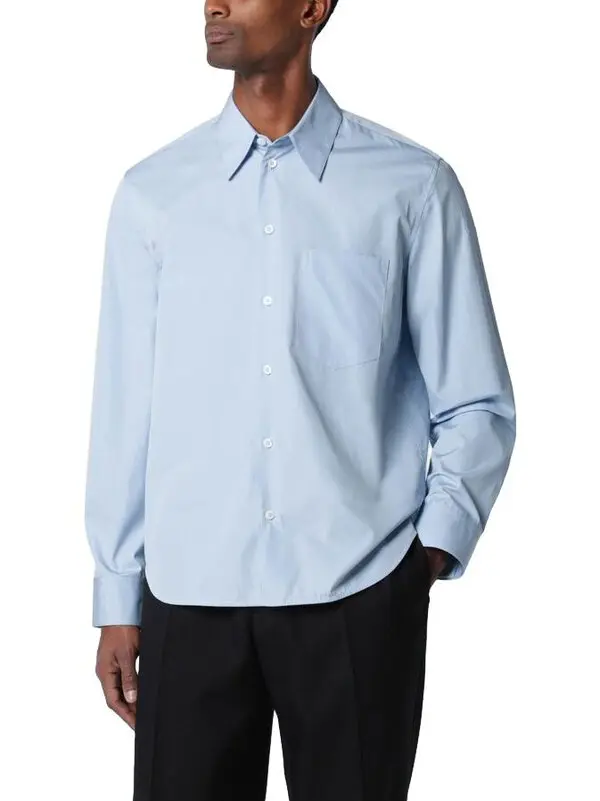 JIL SANDER Cotton Shirt - Light Blue