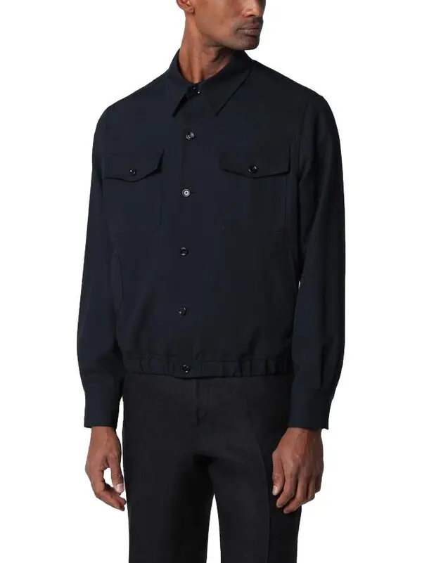 LARDINI Virgin Wool Shirt Jacket - Blue