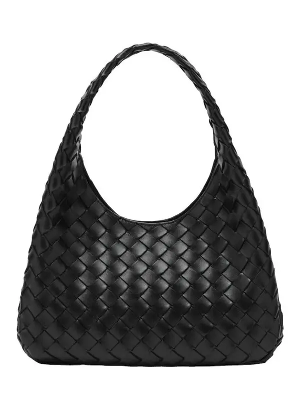 Bottega Veneta Intrecciato Leather Campana Bag - Black