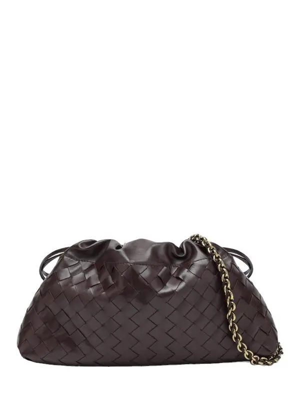 Bottega Veneta Intrecciato Leather Clutch - Burgundy