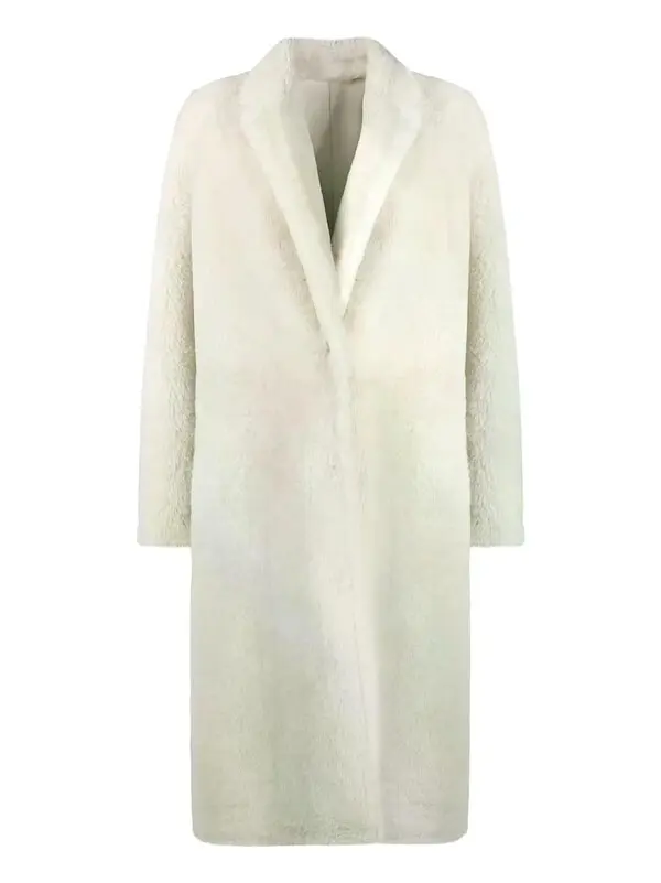 YVES SALOMON Fitted Single-breasted Shearling Coat - Neutrals