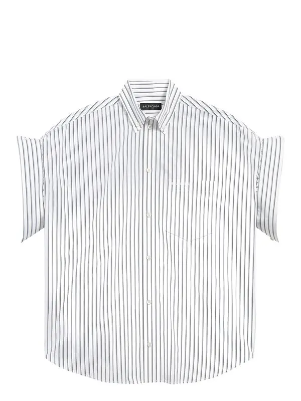 Balenciaga Cotton Tuck-sleeve Shirt - White