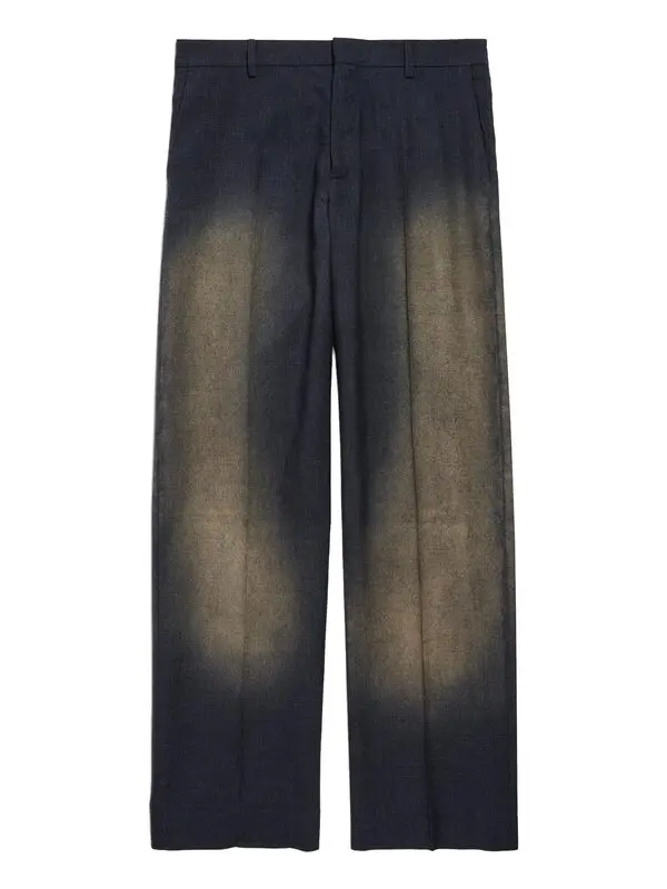 Balenciaga Wool Shadow Prince Of Wales Wide-leg Trousers - Black