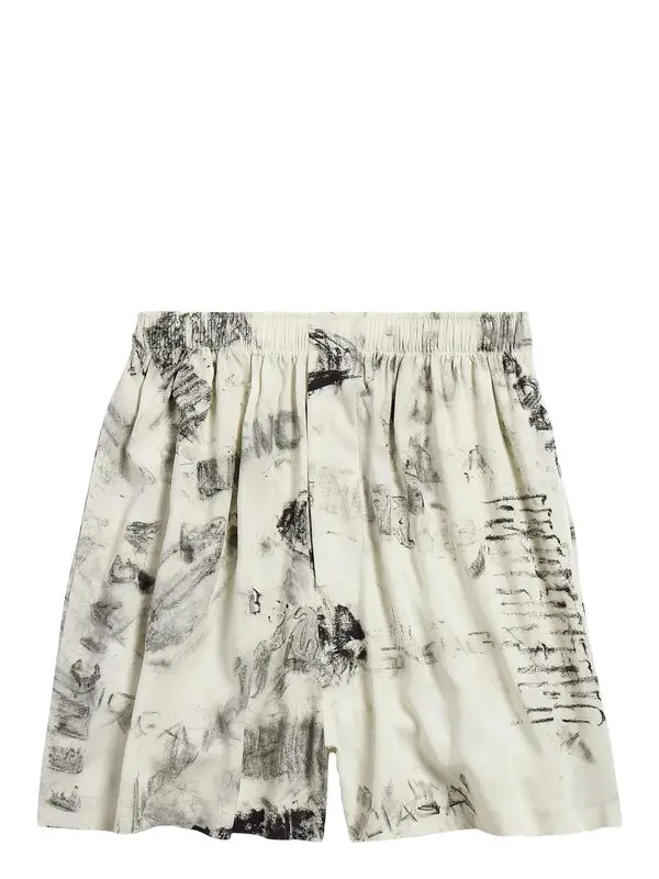 Balenciaga Washed Crayon Shorts - Grey