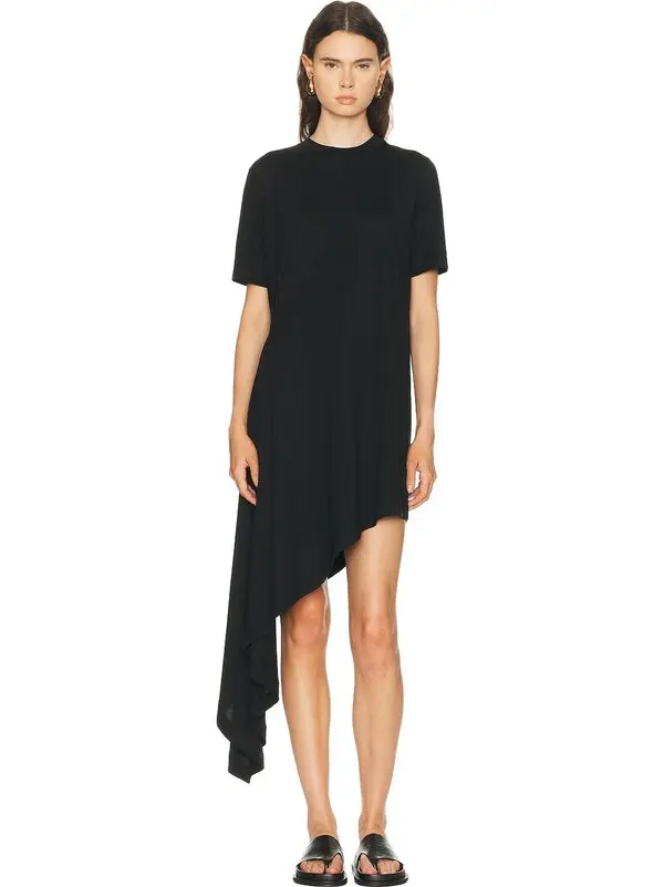 Loulou De Saison Igari Asymmetric Pleated Dress - Black