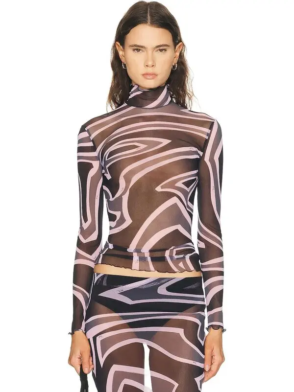 Emilio Pucci Long Sleeve Top - Black & Pink