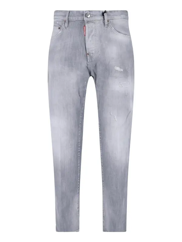 Dsquared2 642" Straight Leg Jeans - Gray