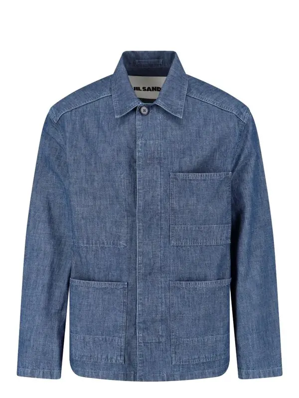 JIL SANDER Cotton Chambray Shirt - Blue